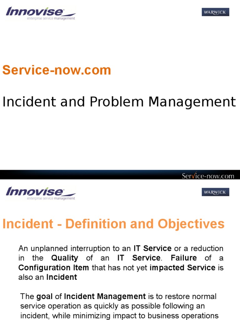 An Overview of Incident and Problem Management Processes in ServiceNow ...
