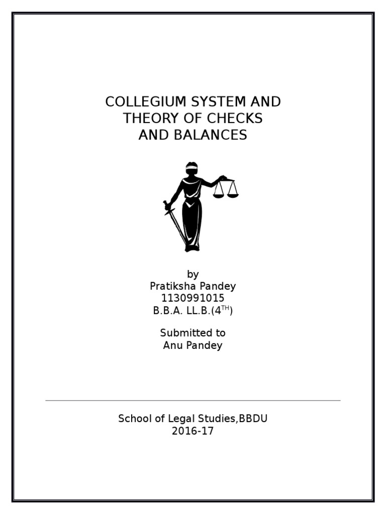 Collegium System and Theory of Checks and Balances | PDF