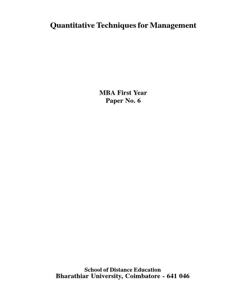 Quantitative Techniques For Management PDF | PDF | Statistics ...