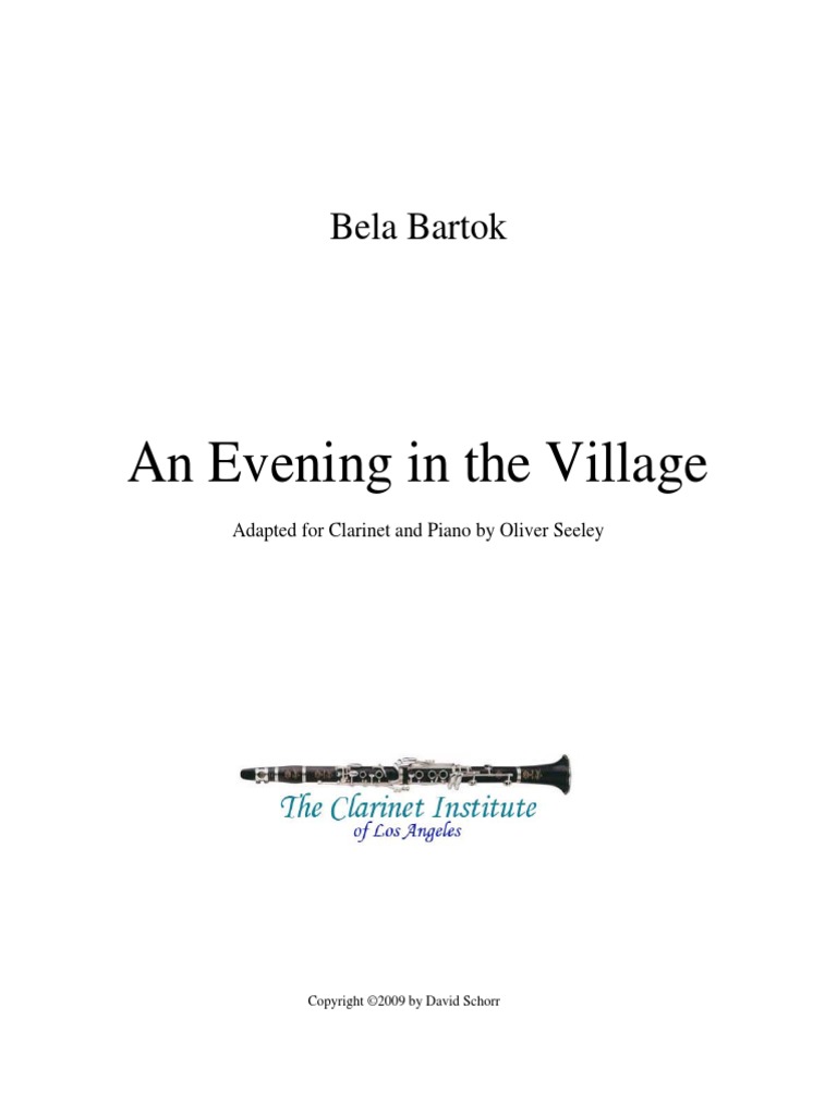 Bartok An Evening in The Village CL Pno PDF | PDF | Notation | Performing Arts