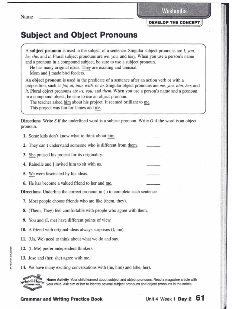 Weslandia Grammar and Writing Practice Pages 61-64 PDF | PDF | Subject ...