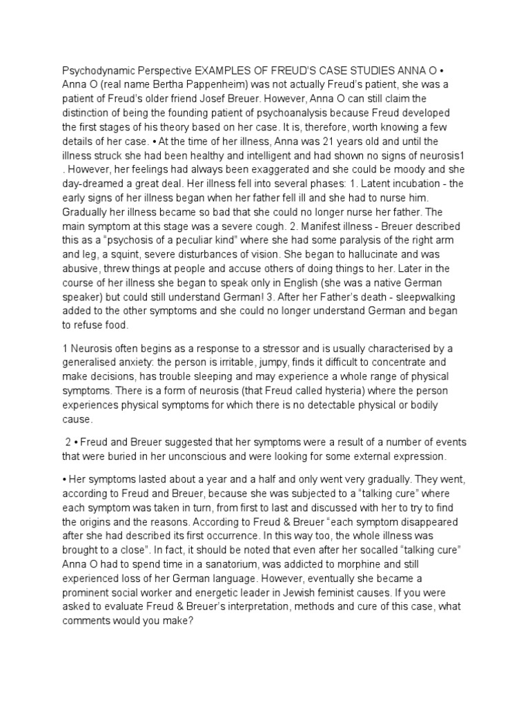 Psychodynamic Perspective EXAMPLES of FREUD | PDF | Sigmund Freud ...