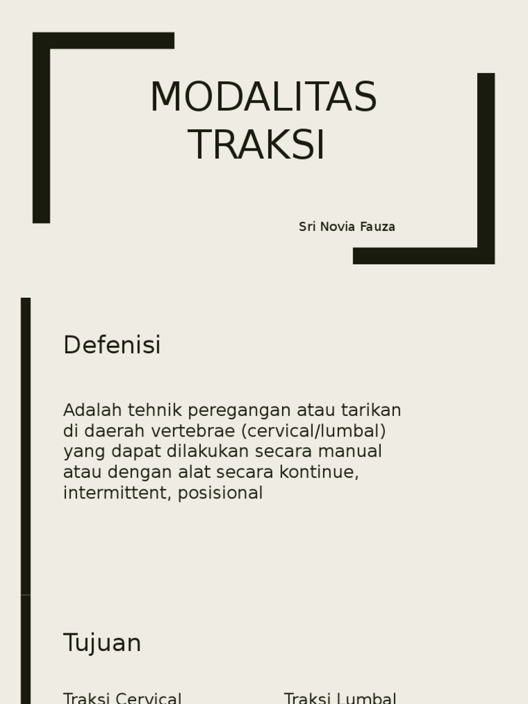 Panduan Traksi Fisioterapi Cervical dan Lumbal | PDF | Kesehatan ...
