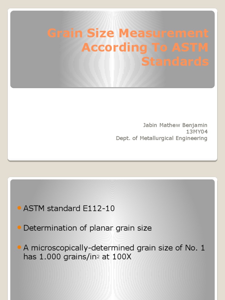 Grain Size Measurement According To Astm Standards | PDF | Materials ...