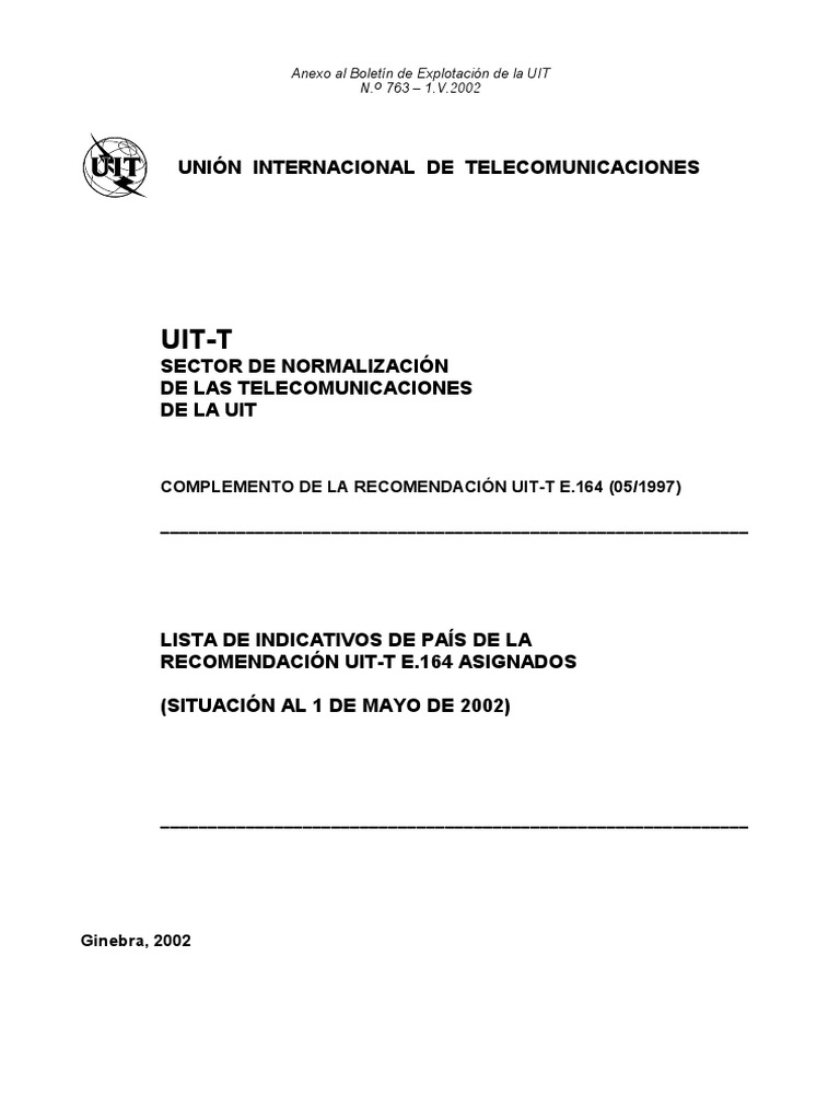 Codigos de Paises | PDF | Itu T | Unión Internacional de Telecomunicaciones