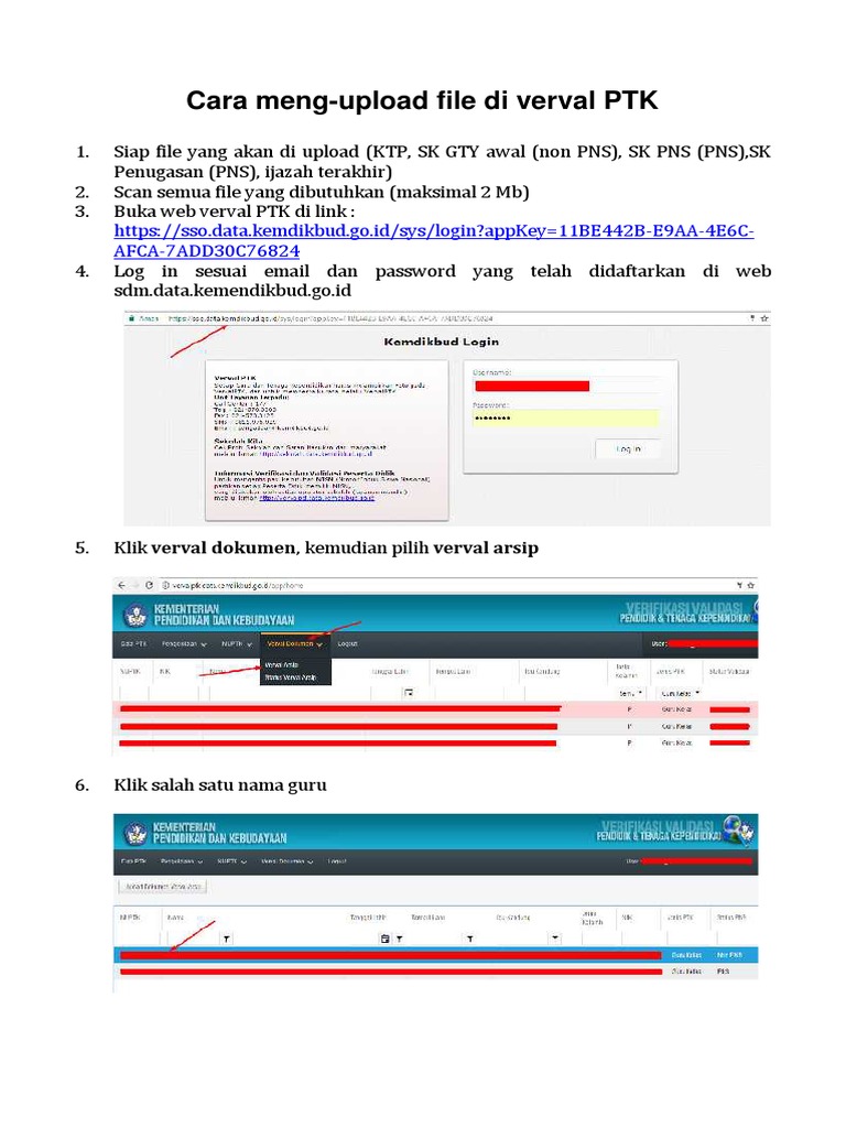 Cara Upload File Verval PTK | PDF