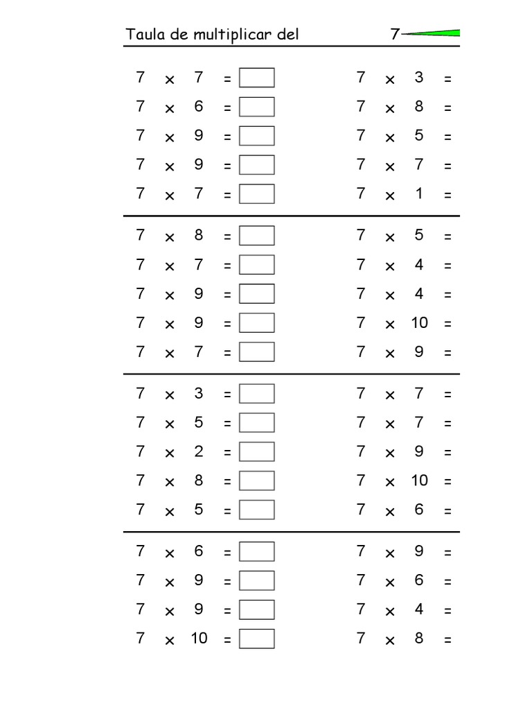 Generardor D Exercicis Taules de Multiplicar | PDF