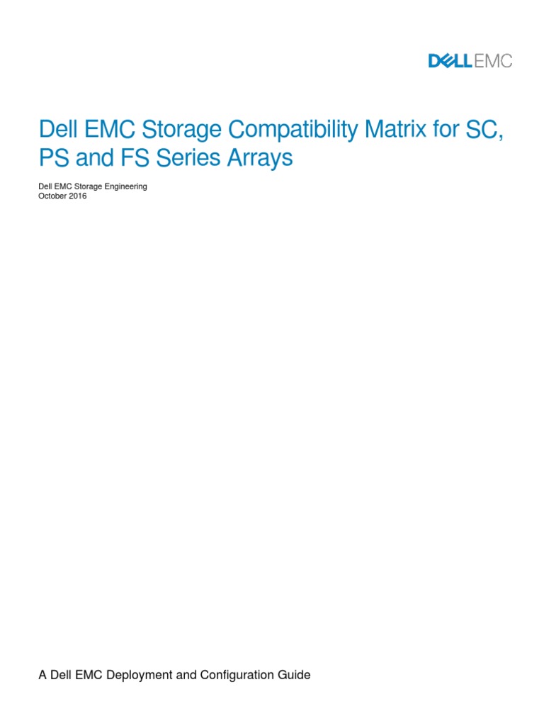 Dell Storage Compatibility Matrix - Oct 2016 | PDF | Computer Network ...