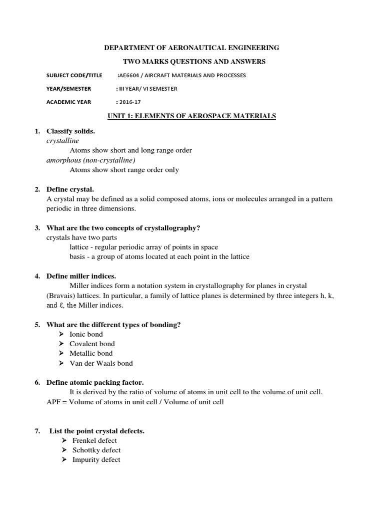 2 Marks | PDF | Annealing (Metallurgy) | Alloy