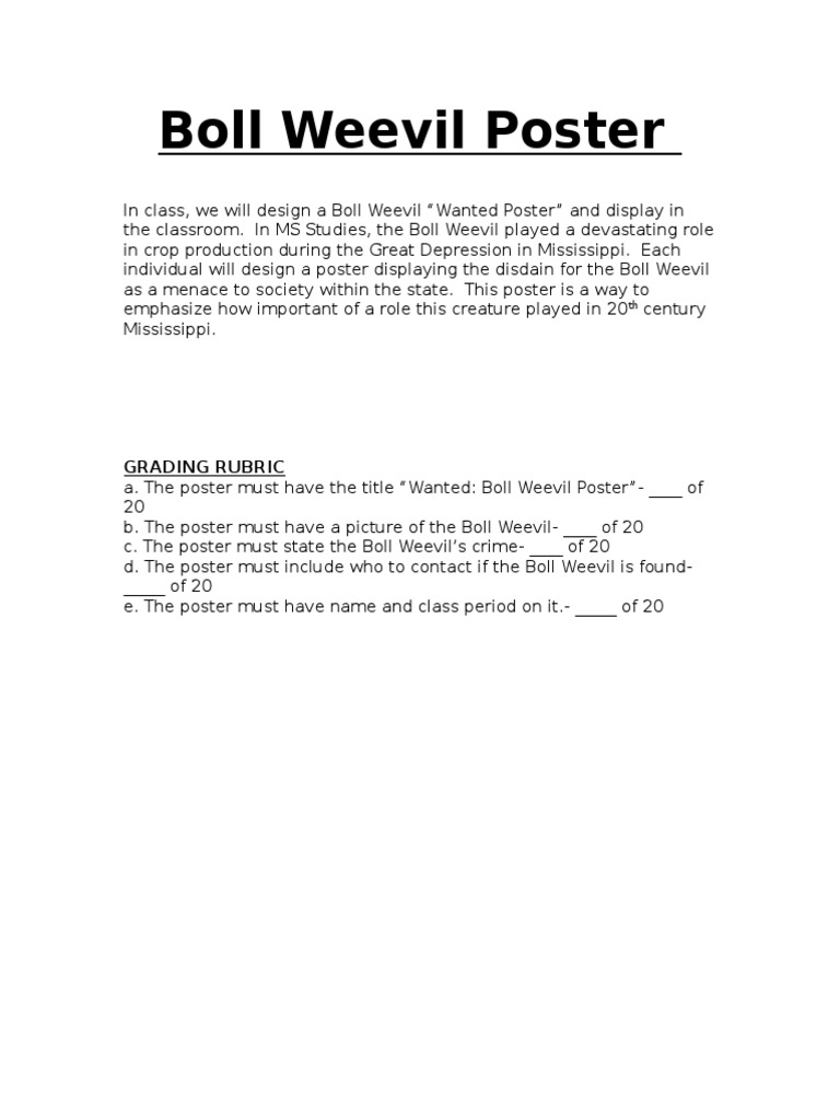 Boll Weevil Poster | PDF