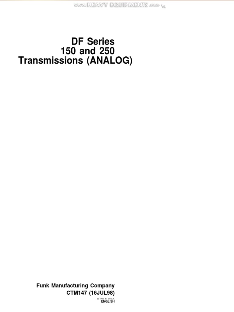 Manual Funk DF Series 150 250 Powershift Transmissions Analog ...