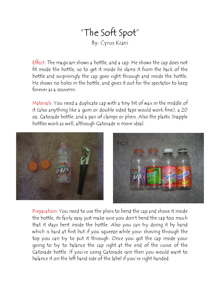 Cyrus Kiani - The Soft Spot - Gatorade Cap in Bottle | PDF | Leisure ...