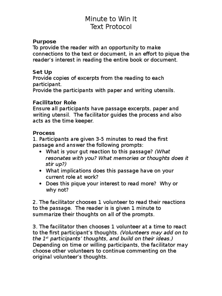 Engaging Text Discussion Protocol | PDF | Self-Improvement | Science ...