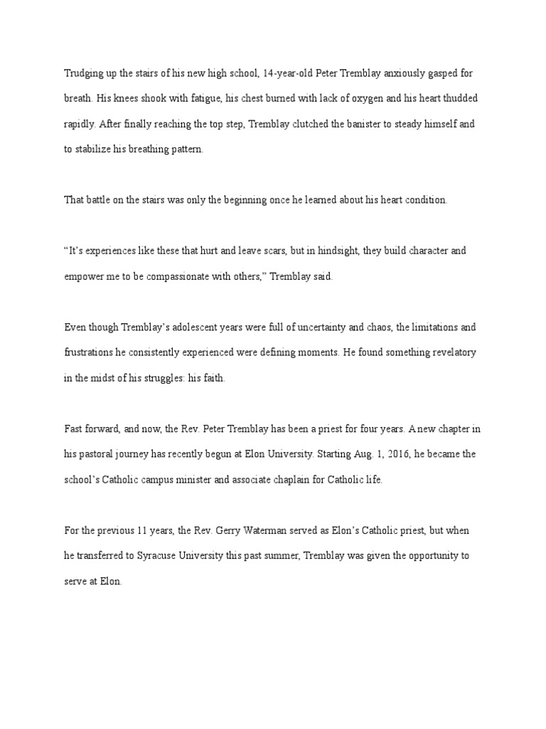 Rev. Peter Tremblay: Journey of Faith | PDF | Catholic Church ...