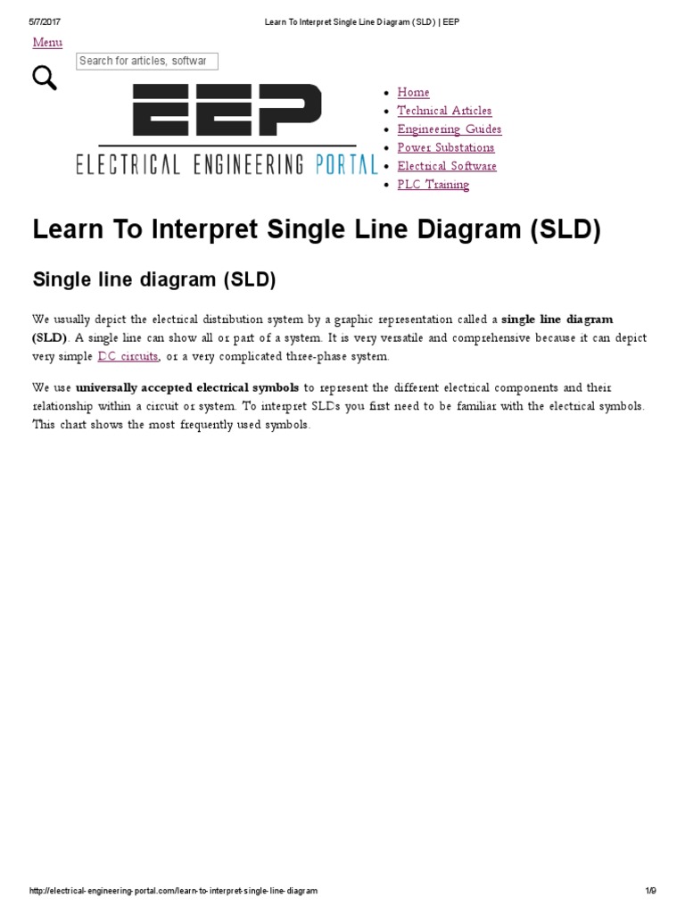 Learn To Interpret Single Line Diagram (SLD) - EEP | PDF | Switch | Relay