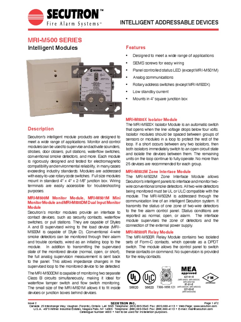 CAT-4003 MRI-M500 Series Intelligent Modules PDF | PDF | Switch | Power ...