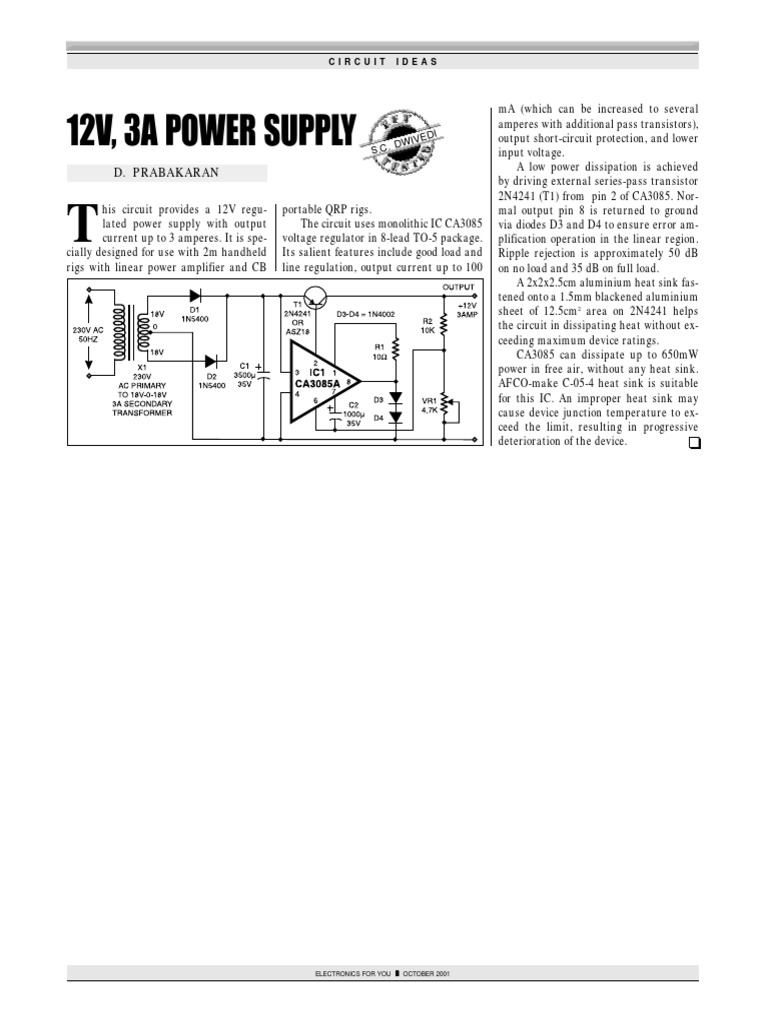 (Ebook) Radio & Electronics Course - 81 - Power Supply 12 Volt 3 Amp ...