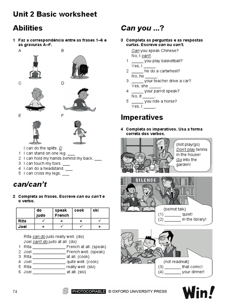 Kids' Language Skills Worksheet | PDF | Leisure | Sports