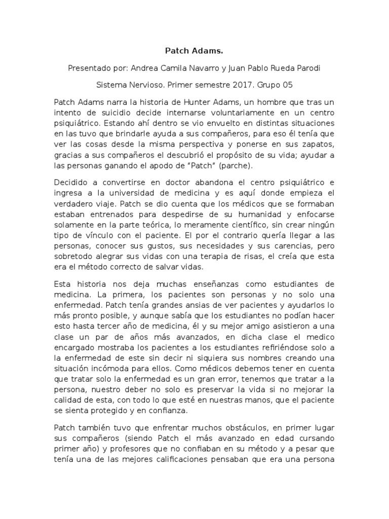 Patch Adams | PDF | Medicina | Conocimiento