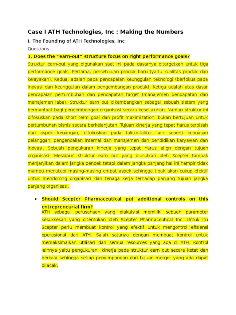 Case I ATH Technologies | PDF