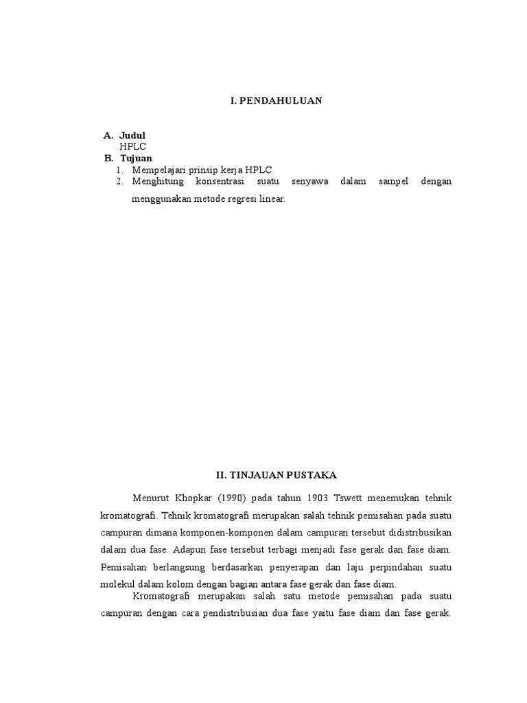 Laporan Praktikum HPLC | PDF
