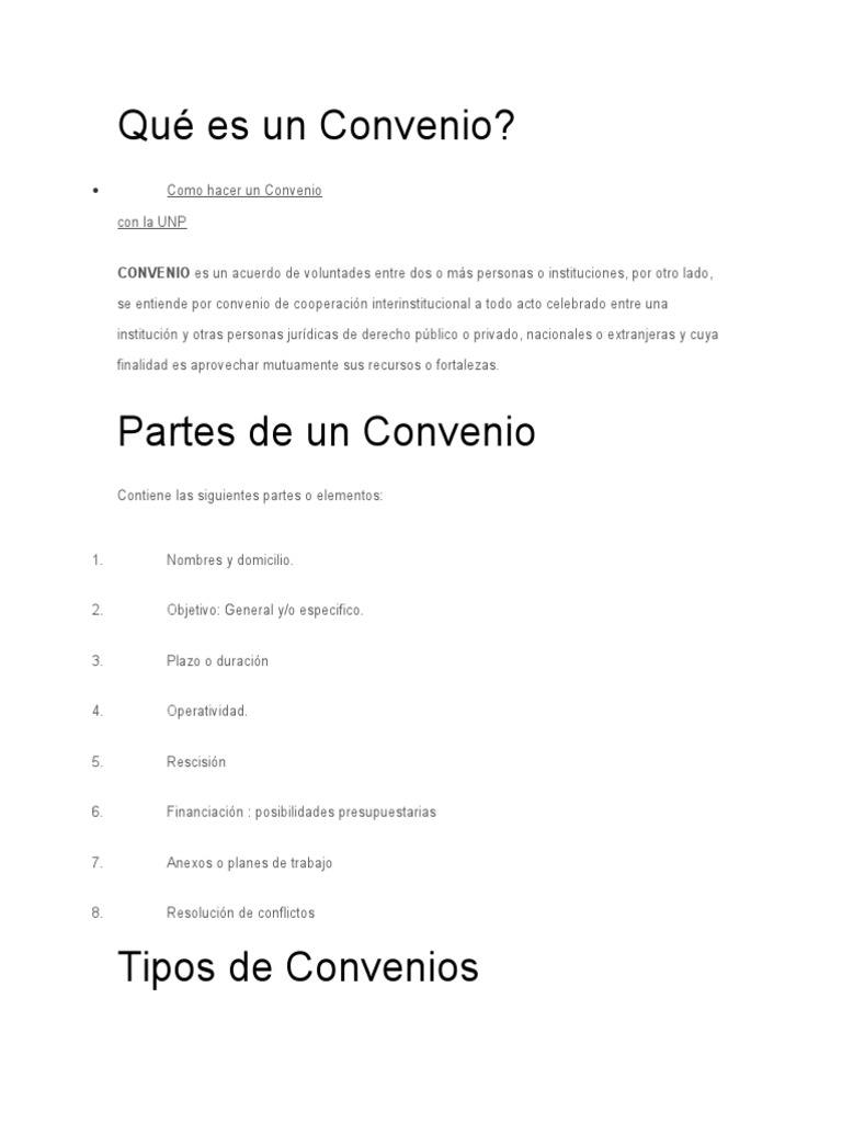 Qué Es Un Convenio | Cooperación | Institución