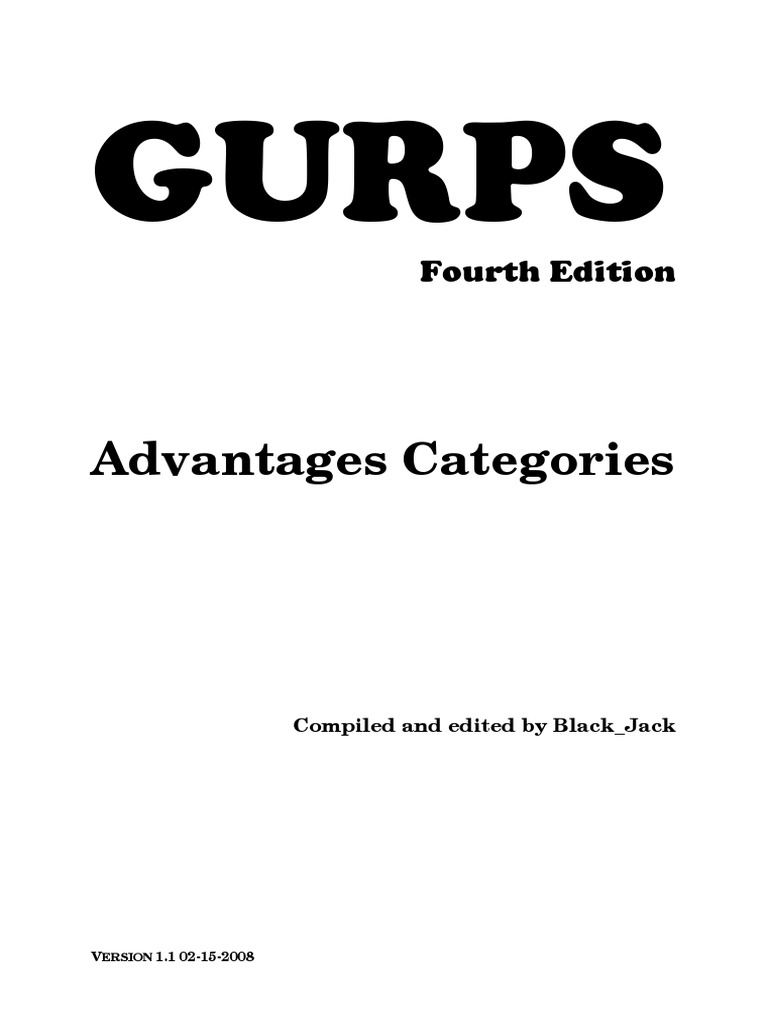 GURPS Fourth Edition Advantages Categories | PDF | Nature