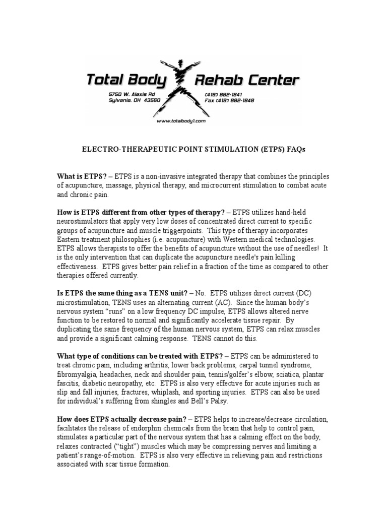 What Is ETPS | PDF | Acupuncture | Pain
