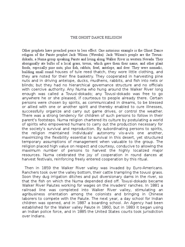 The Ghost Dance Religion 1 Week 11 | PDF | Anthropology | Religion And ...