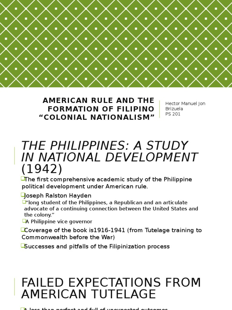 American Rule and The Formation of Filipino | PDF