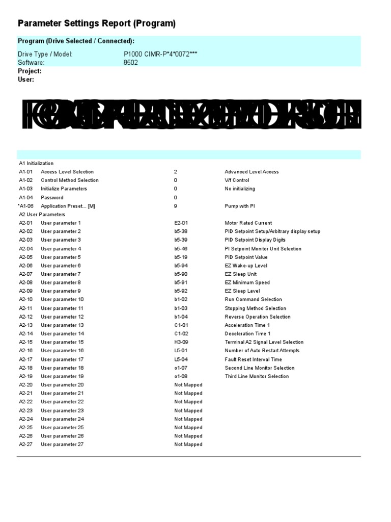 Parametros Variador Yaskawa p1000 | PDF | Gateway (Telecomunicaciones) | Realimentación