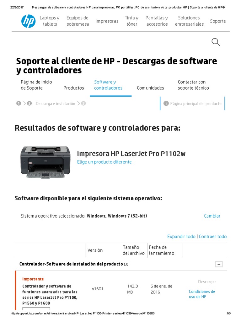 Descargas de Software y Controladores HP para Impresoras, PC Portátiles, PC de Escritorio y ...