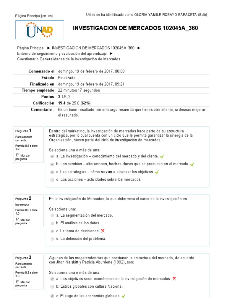Cuestionario Generalidades De La Investigación De Mercados