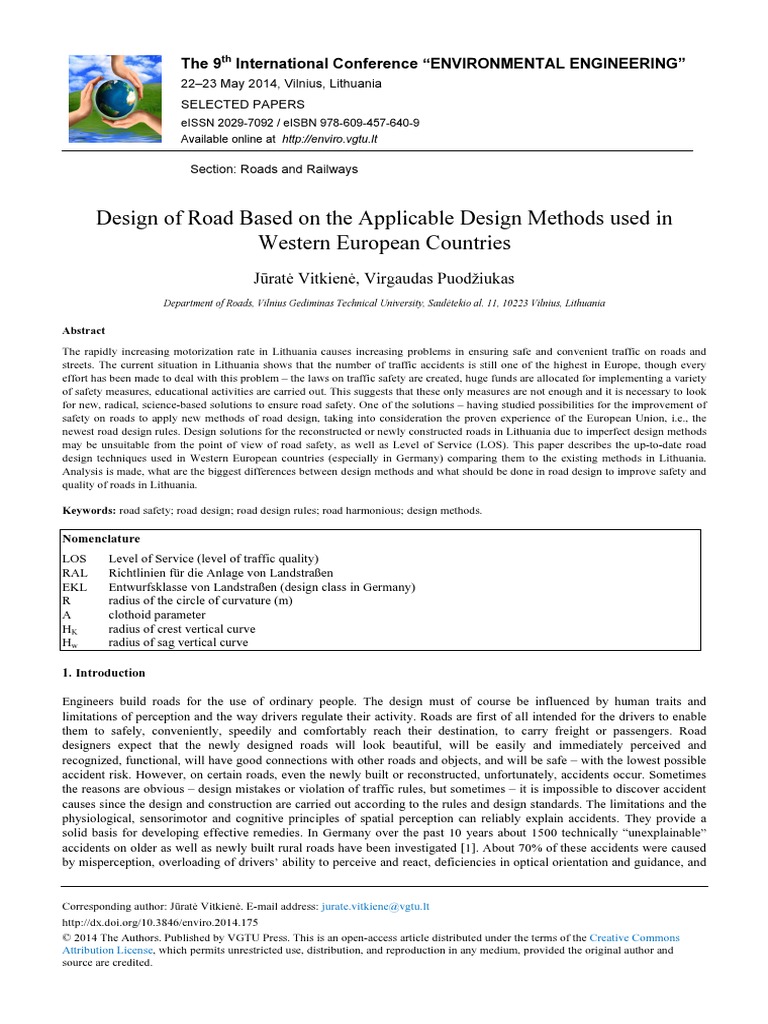 Design of Road Based On The Applicable Design Methods Used in Western ...