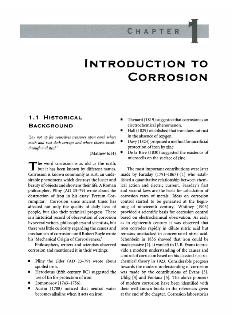 Chapter 1-Introduction To Corrosion PDF | PDF | Corrosion | Ammonia