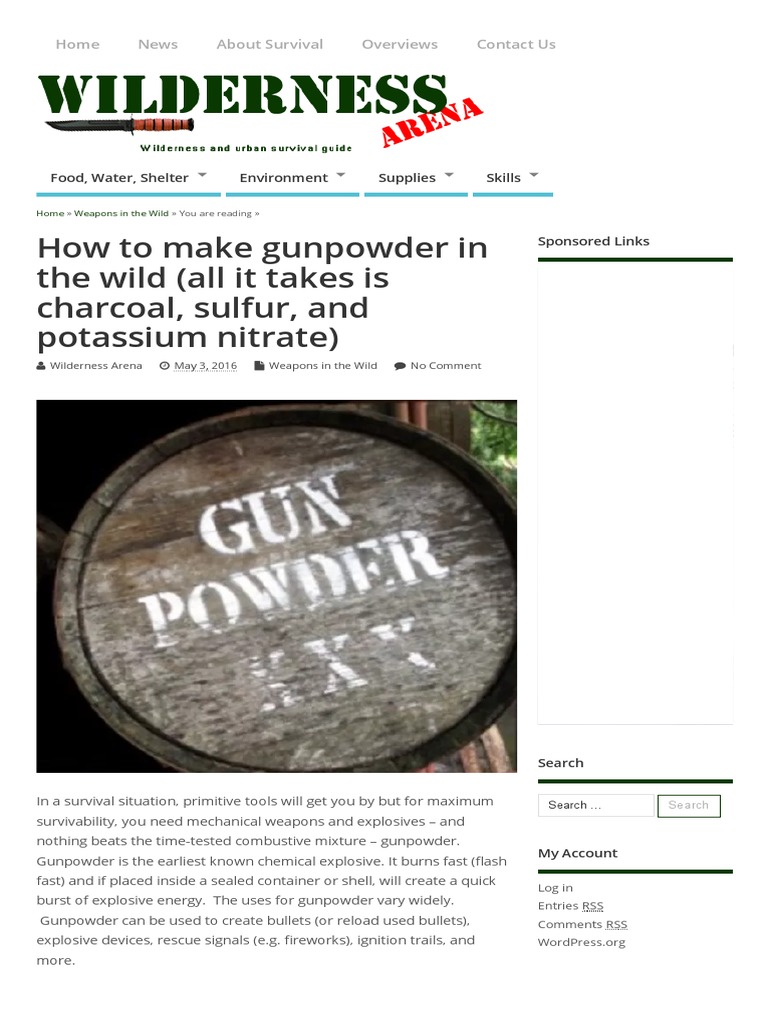 Sulfur In Gunpowder