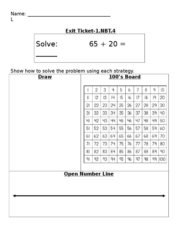 Exit Ticket 1 NBT 4 1 | PDF | Rubric (Academic) | Teaching Mathematics