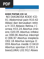 Daftar Kode Icd 10 | PDF