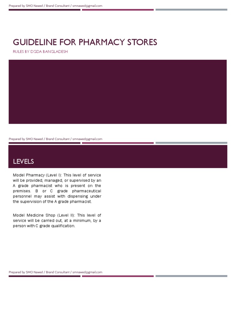 Guideline For Model Pharmacy in Bangladesh: Level 2 | PDF | Pharmacy ...