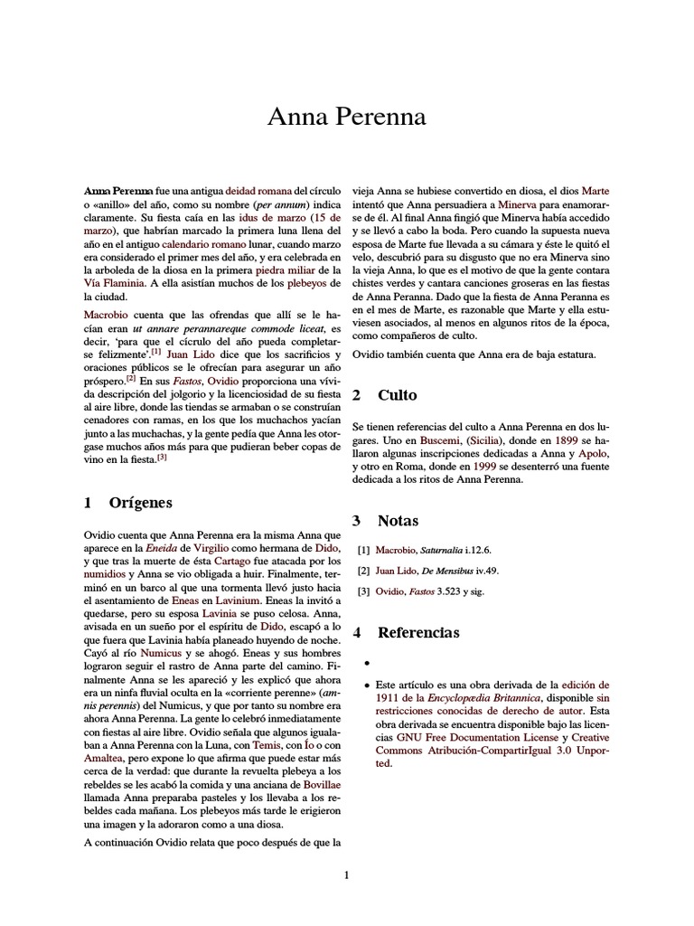 Anna Perenna | PDF | Mitologia Italiana | Religión romana antigua