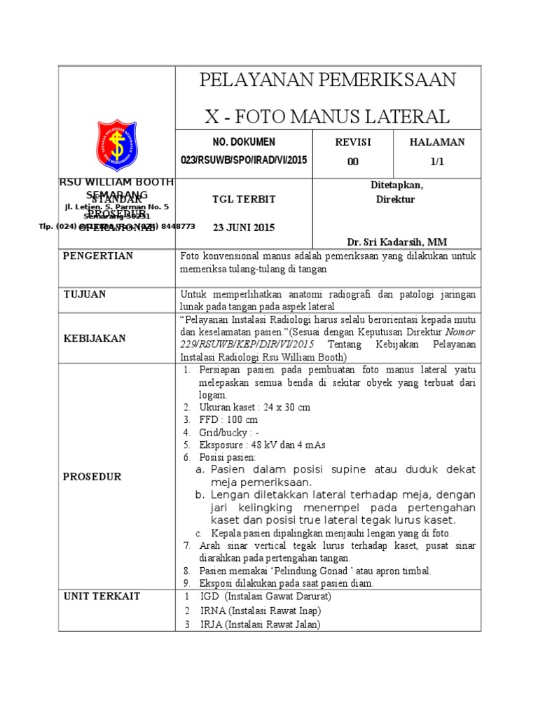 SPO Radiologi Manus Lateral | PDF
