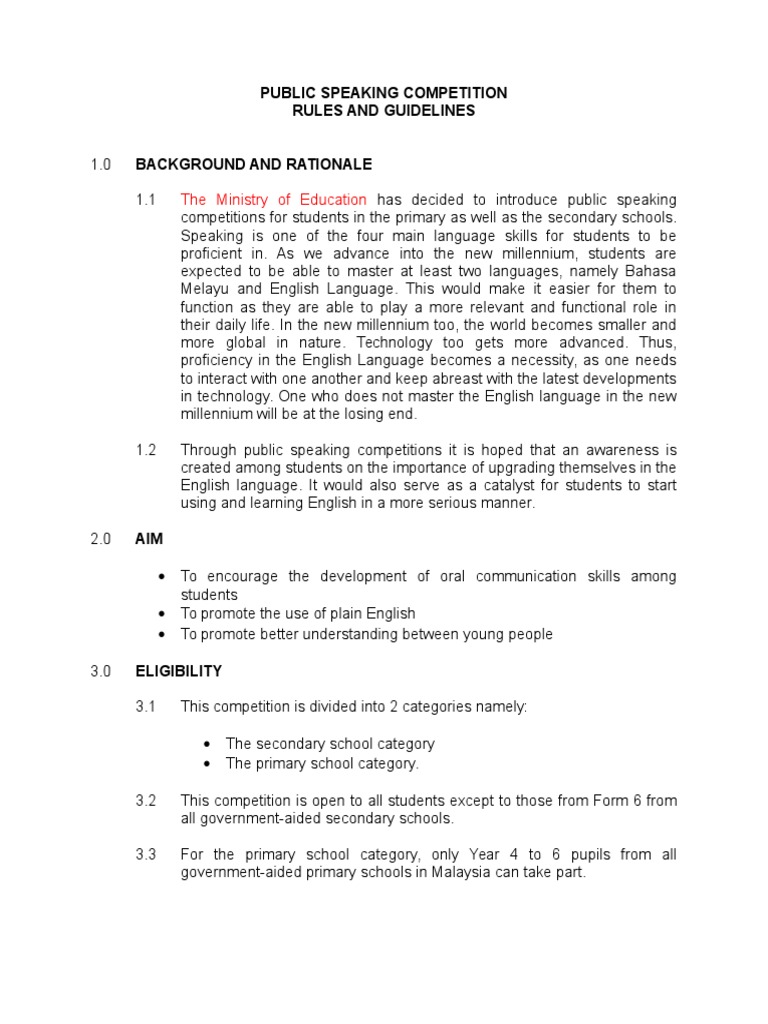 Public Speaking - Rules & Guidelines | PDF | Public Speaking | Plagiarism