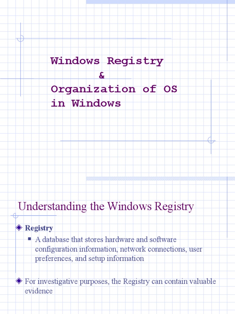Windows Registry & Organization of OS in Windows | PDF | Windows ...