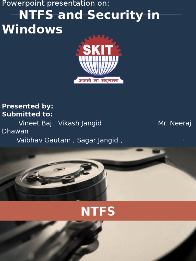 NTFS Security Features in Windows | PDF | Microsoft Windows | File System