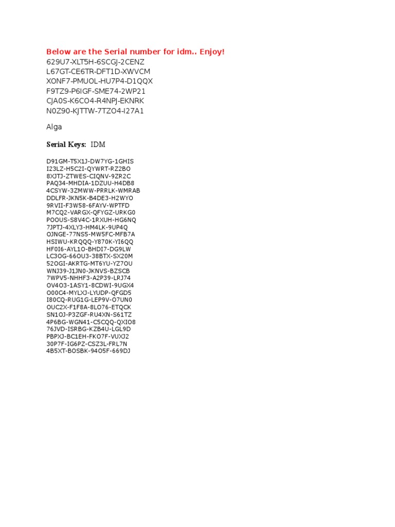 Idm Key | PDF | Business | Computers