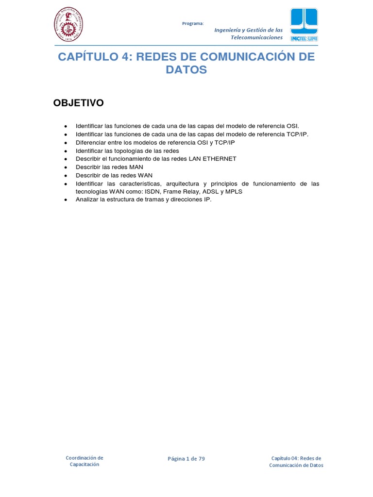 Capitulo 04 Redes de Comunicacion de Datos | PDF | Modelo osi | Red de ...