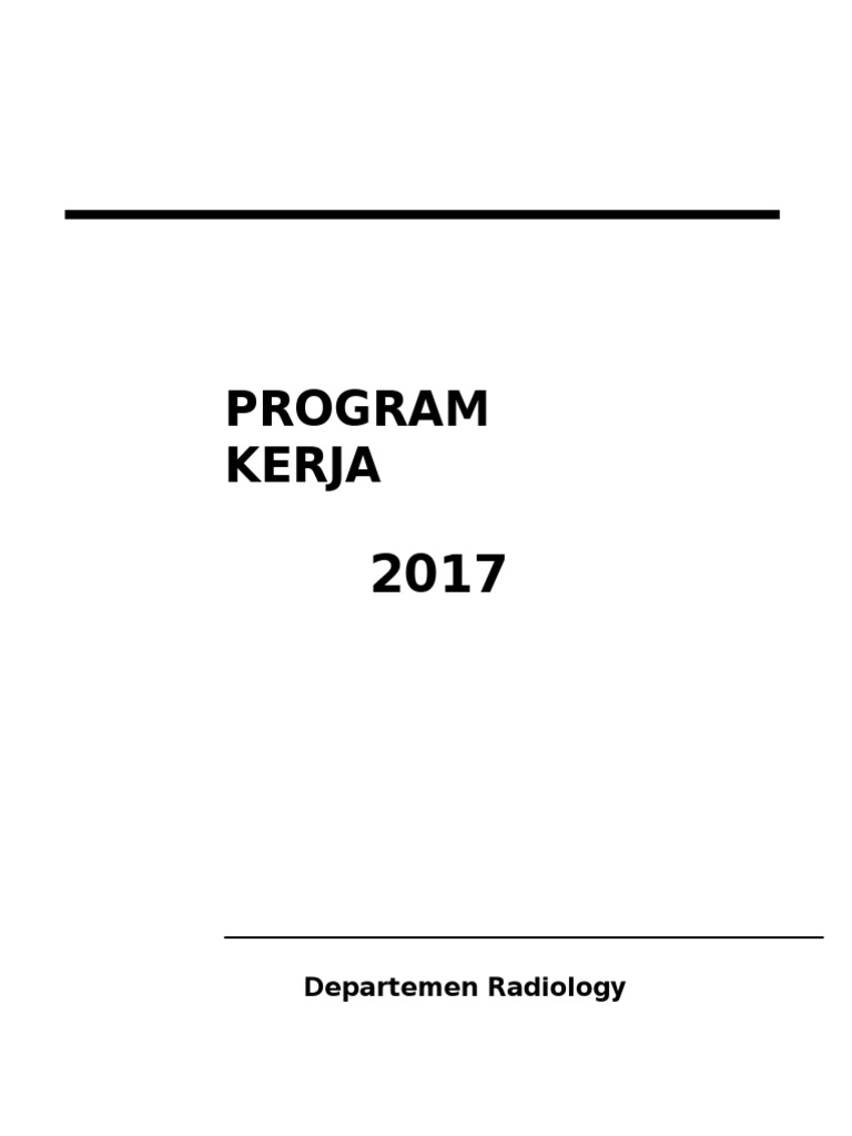 Program Kerja Radiologi | PDF | Bisnis | Pengembangan Diri