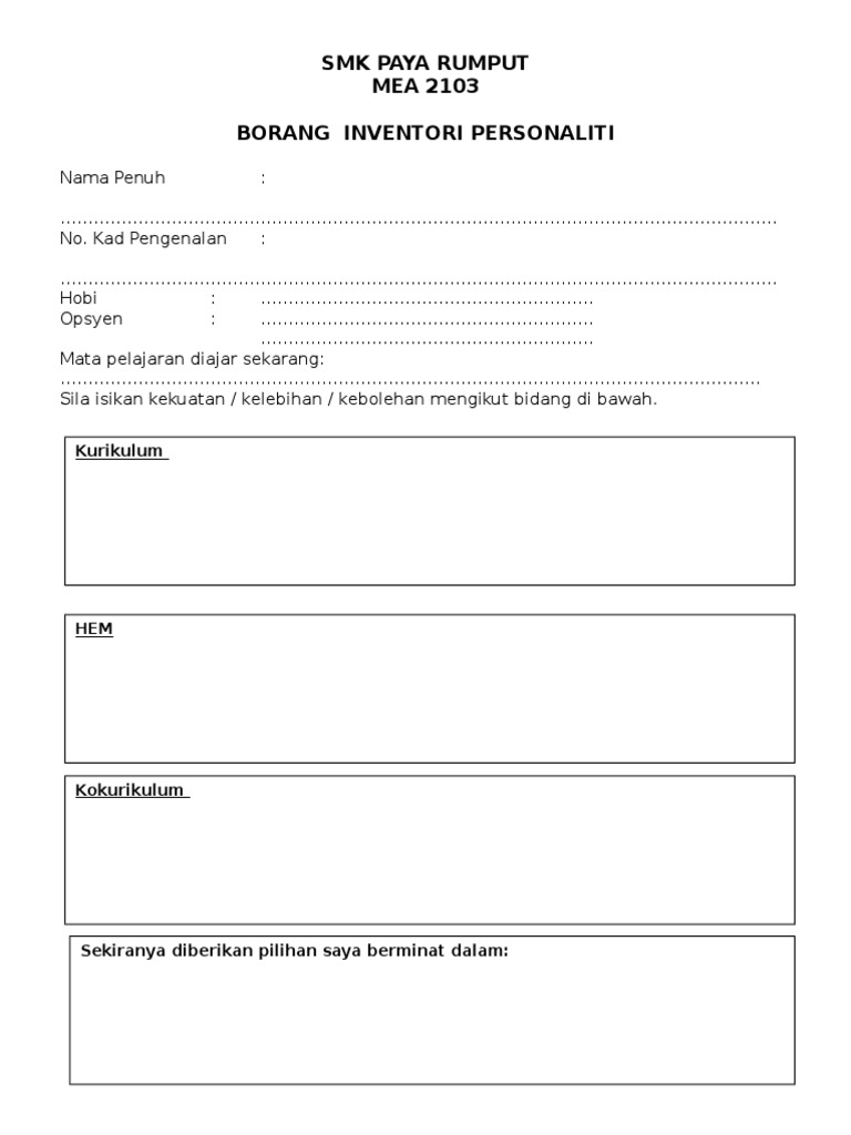 SMK Paya Rumput | PDF