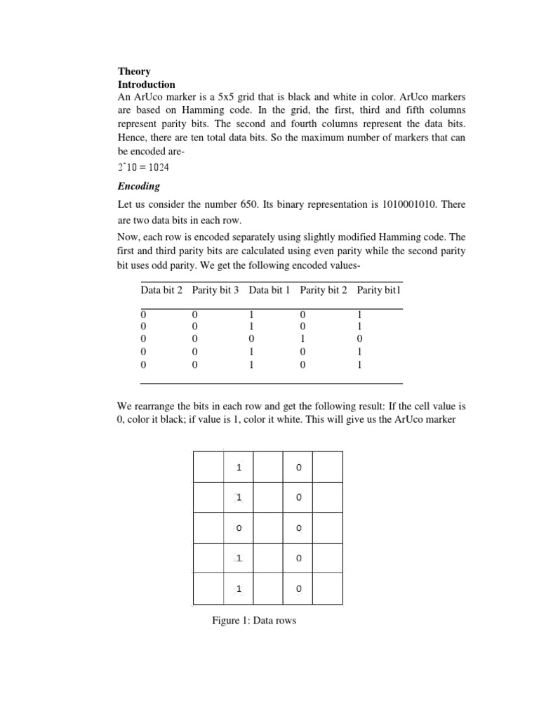Encoding and Decoding ArUco Markers for Pose Estimation and ...