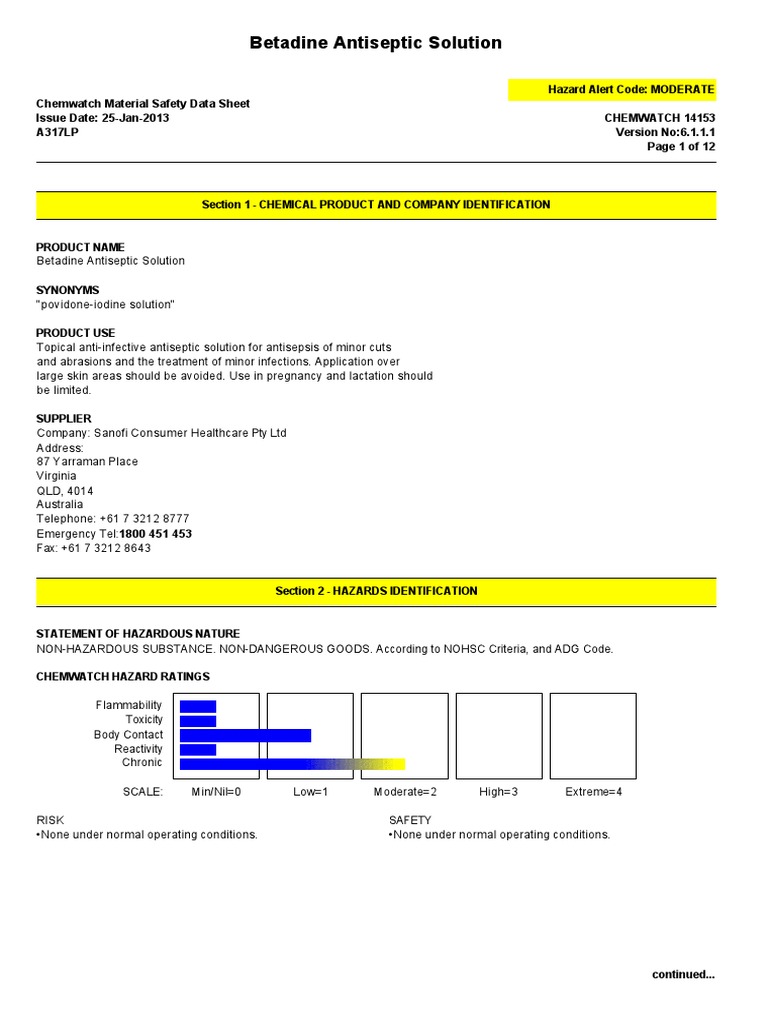 Betadine Alcoholic Antiseptic.pdf | Iodine | Chemistry